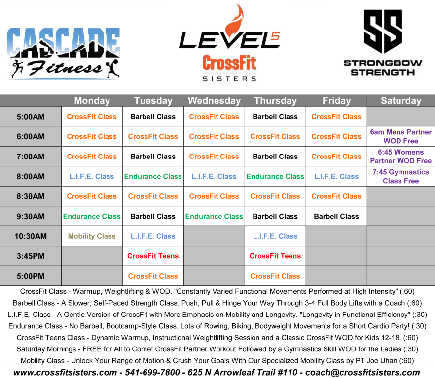 Schedule – Strongbow Strength